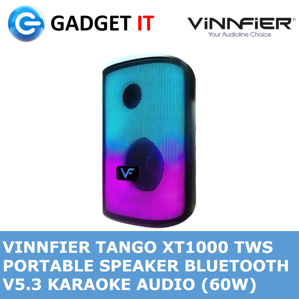 VINNFIER TANGO XT1000 TWS PORTABLE SPEAKER BLUETOOTH V5.3 KARAOKE AUDIO ...