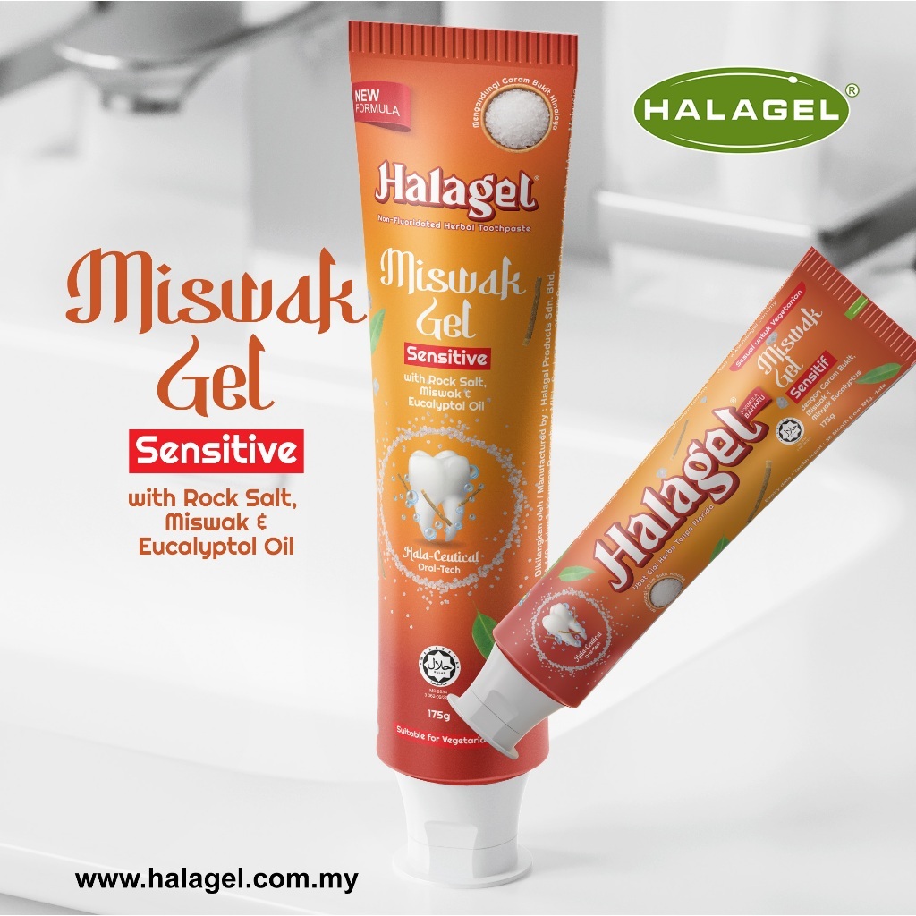 HALAGEL Toothpaste Non Fluoride Ubat Gigi Tanpa Florida 牙膏 Miswak ...