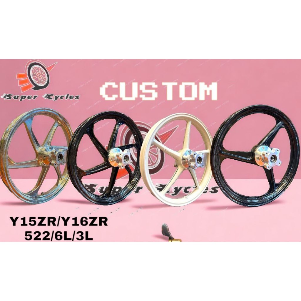 SP CUSTOM RIM SP522 3 BATANAG 6L 522 Y15ZR BLACK TITANIUM 6 BATANG Y16ZR LC PAKAI ARM Y15 PNP ...