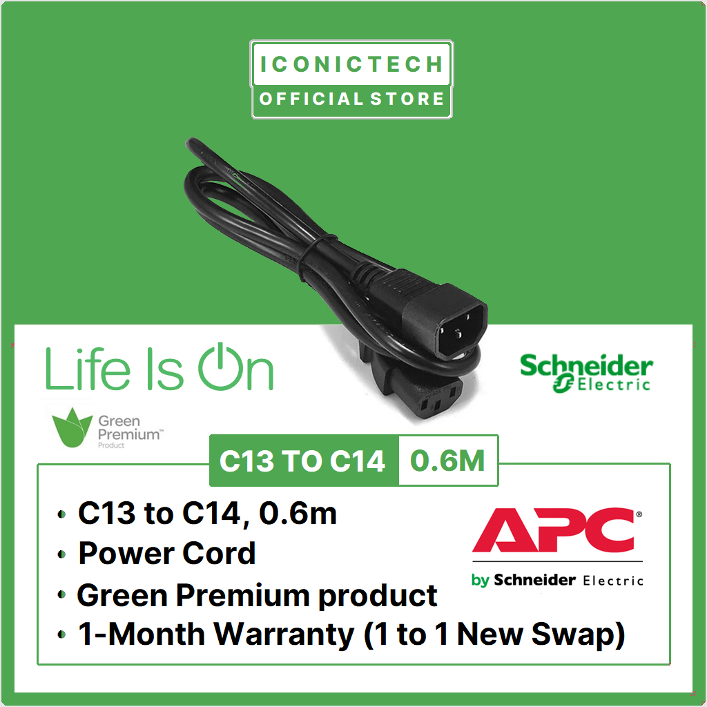 IEC C14 to C13 10A 250V UPS Computer Power Extension Cord Cable 0.6m 3m ...