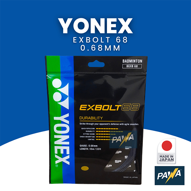 YONEX Exbolt 68 Badminton String 0.68MM 2024 New Model Durability For ...