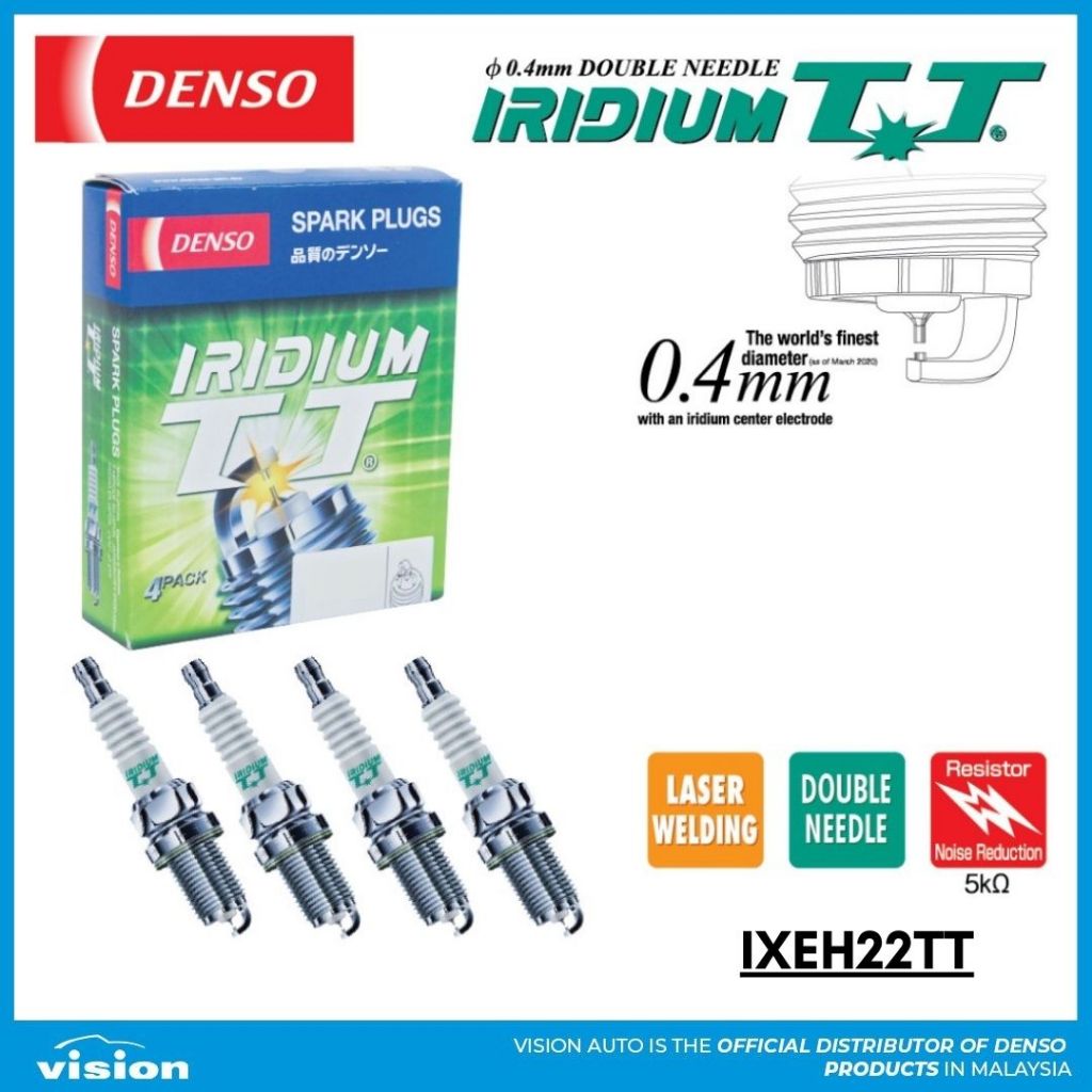 DENSO Iridium TT IXEH22TT Spark Plug For PROTON Saga VVT Iriz Exora ...