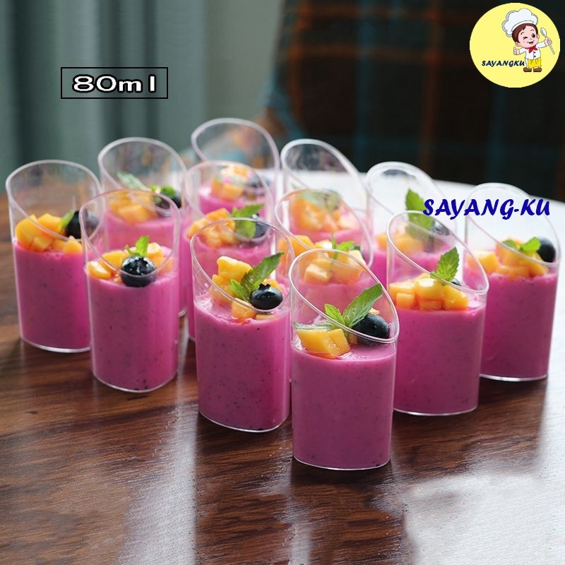 Code J105 / 80ml 10Pc Slanted Party Dessert Cup Bevel Tiramitsu Mousse ...