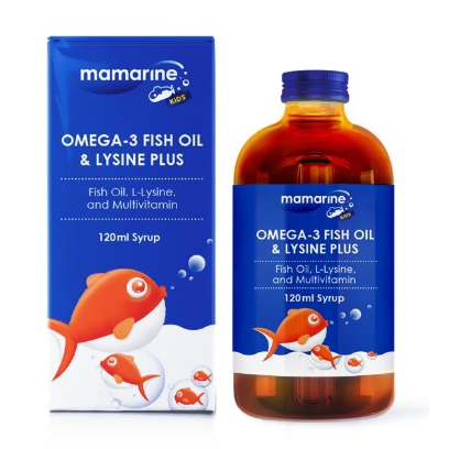 Mamarine Kids Omega-3 Fish Oil & Lysine Plus Syrup 120ml | Shopee Malaysia