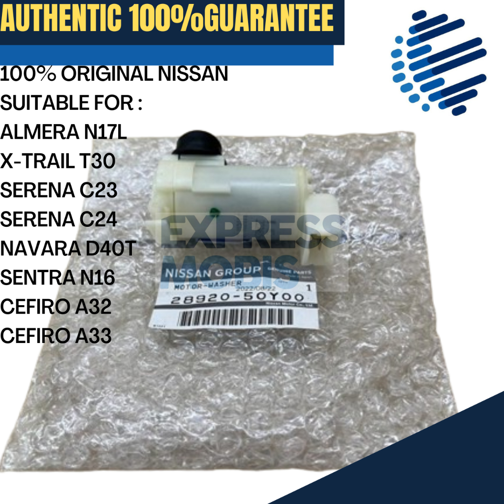 100% ORIGINAL NISSAN WASHER WIPER TANK MOTOR 28920-50Y00 ALMERA N17L X ...