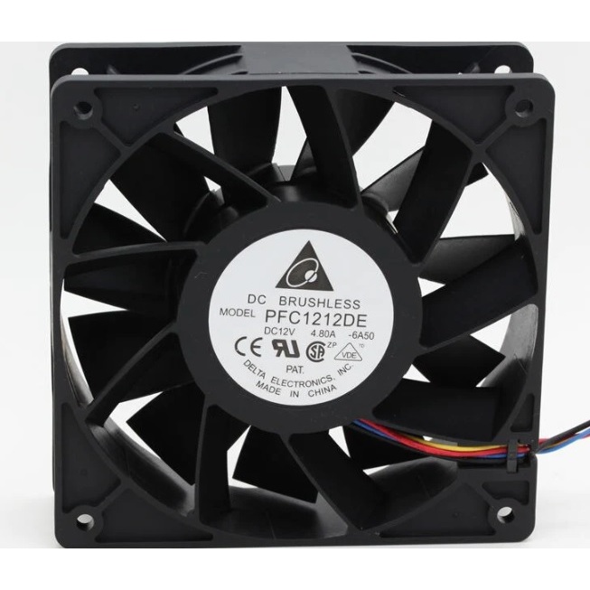 ( REF ) Original Delta PFC1212DE DC 12V 4.80A 120*120*38mm 4wire ...