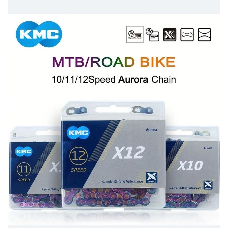 Basikal KMC X10 X11 X12 Rainbow Bicycle Chain 10/11/12 Speed Colourful ...