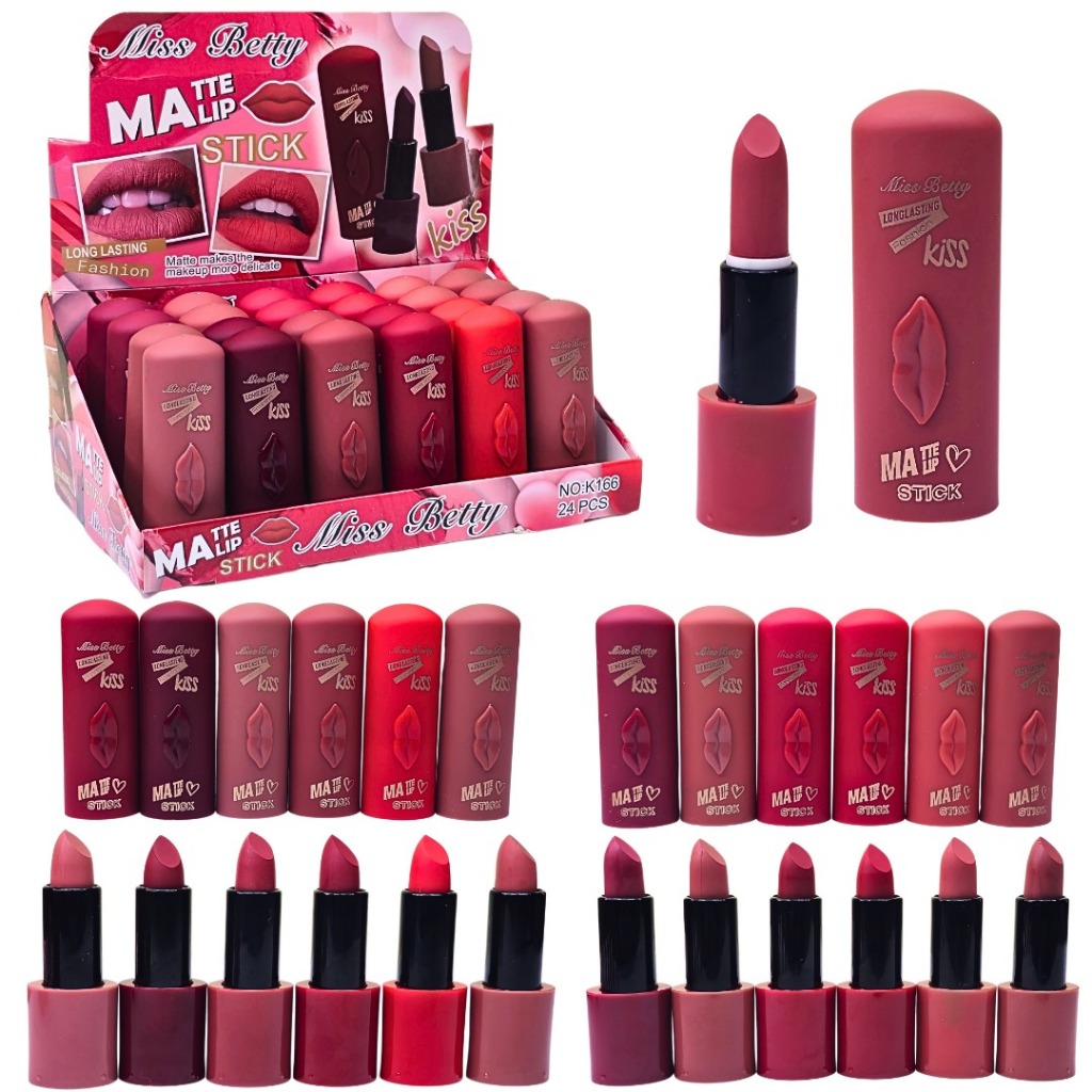 Miss Betty M new Nude Matte Nude 6 Colors Lip Stick 1Box 24pcs RM34 | Shopee Malaysia