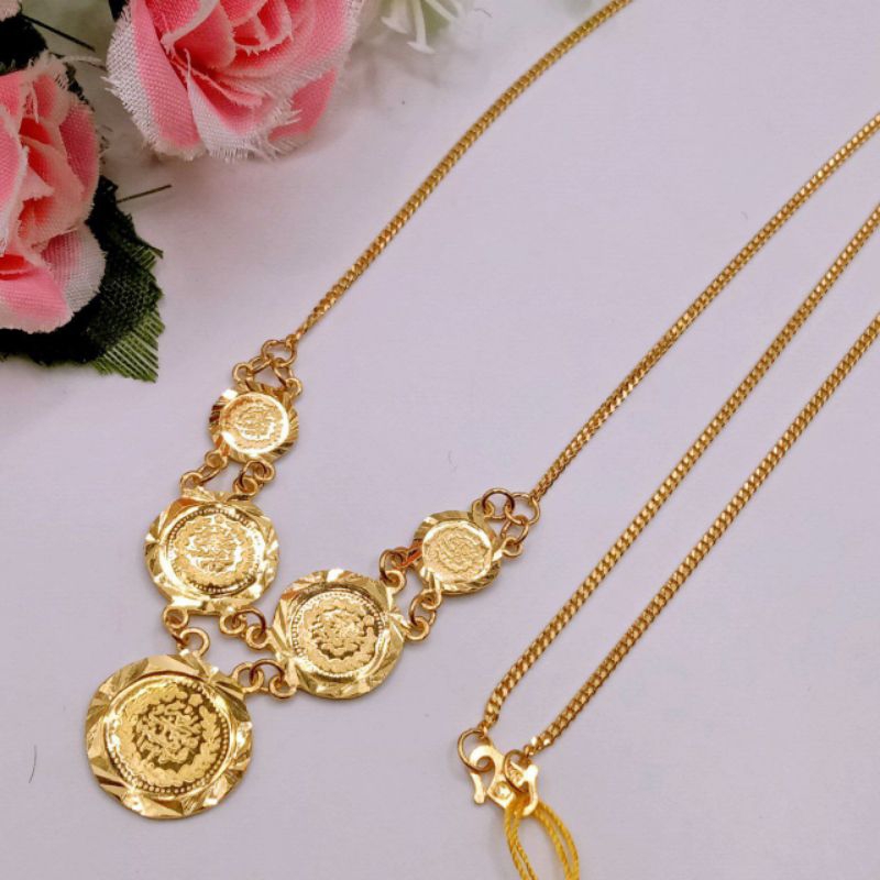 rantai leher choker mesin dinar padu emas 916 | Shopee Malaysia
