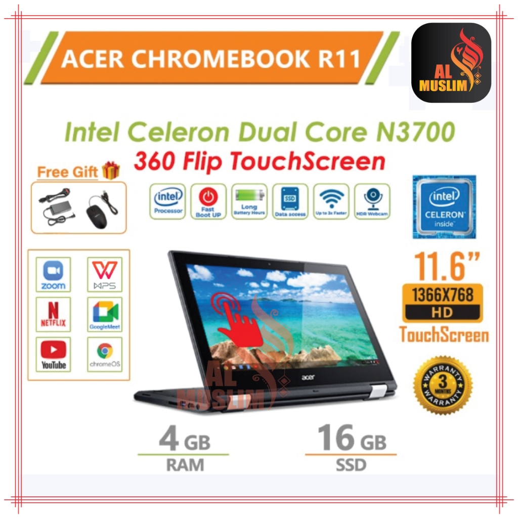 Acer Chromebook R11 Touchscreen | Intel Celeron | 4GB RAM | 16GB SSD ...
