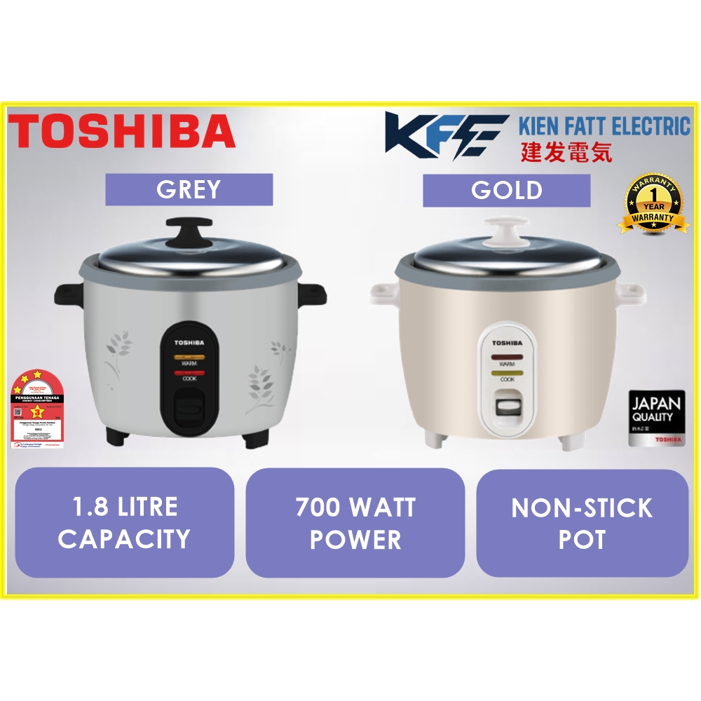 Toshiba Conventional Rice Cooker 1.8 Litre RCT18CEMY(GY) Grey ...