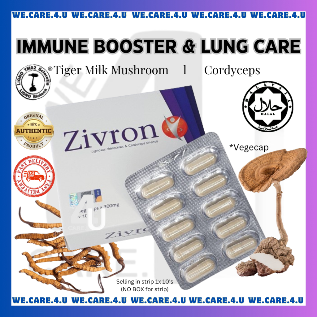 ~ZIVRON IMMUNE BOOSTER TIGER MILK MUSHROOM & CORDYCEPS VEGECAP 10'S ...