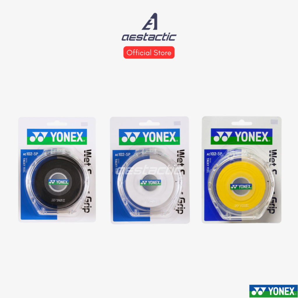 [100% ORIGINAL] YONEX Badminton Wet Super Grip AC102-5P with storage casing (5 in a pack ...