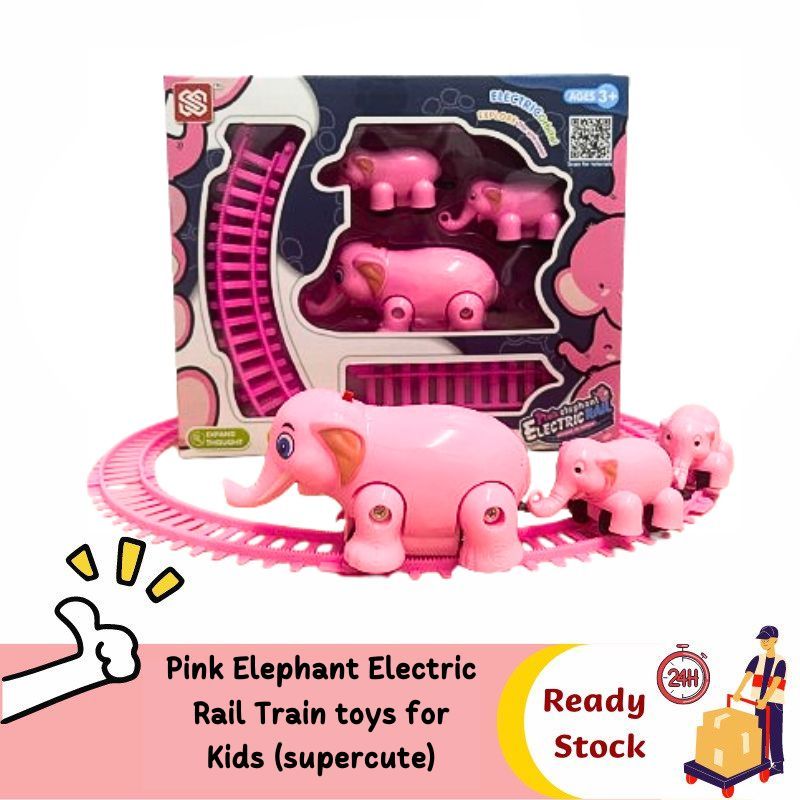 Pink Elephant Electric Rail Obit Toys for kids Electric Train Toys for ...