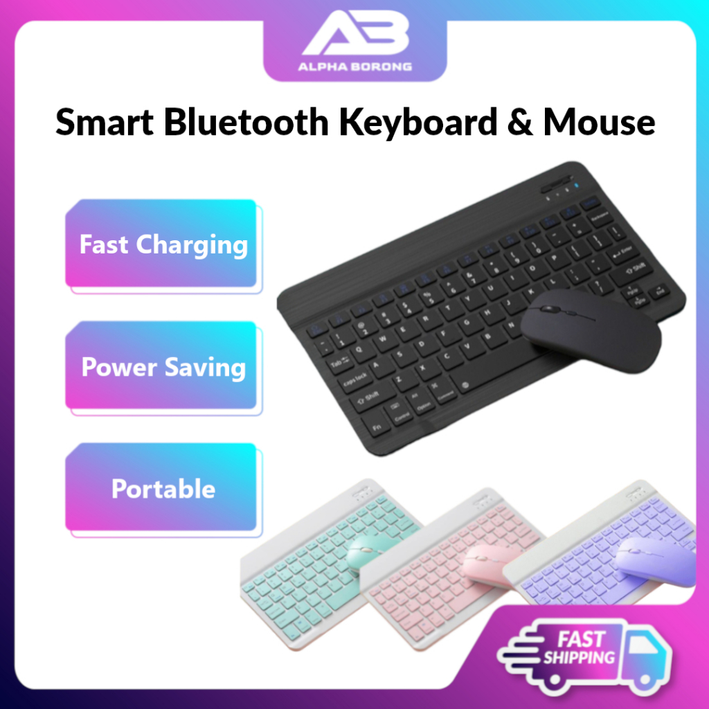 Papan Kekunci dan Tetikus Bluetooth Pintar Wayarles untuk Tablet IOS ...