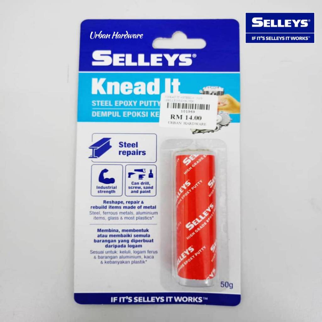 Selleys Knead it Multipurpose / Underwater / Steel Epoxy Putty - 50 G ...
