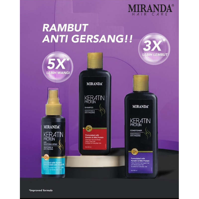 MIRANDA KERATIN PROTEIN SHAMPOO & CONDITIONER Netto 200ml | Shopee Malaysia