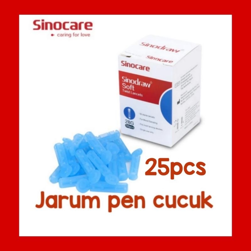 Sinocare Lancets 25pcs Jarum Untuk Pen Cucuk Kencing Manis | Shopee ...