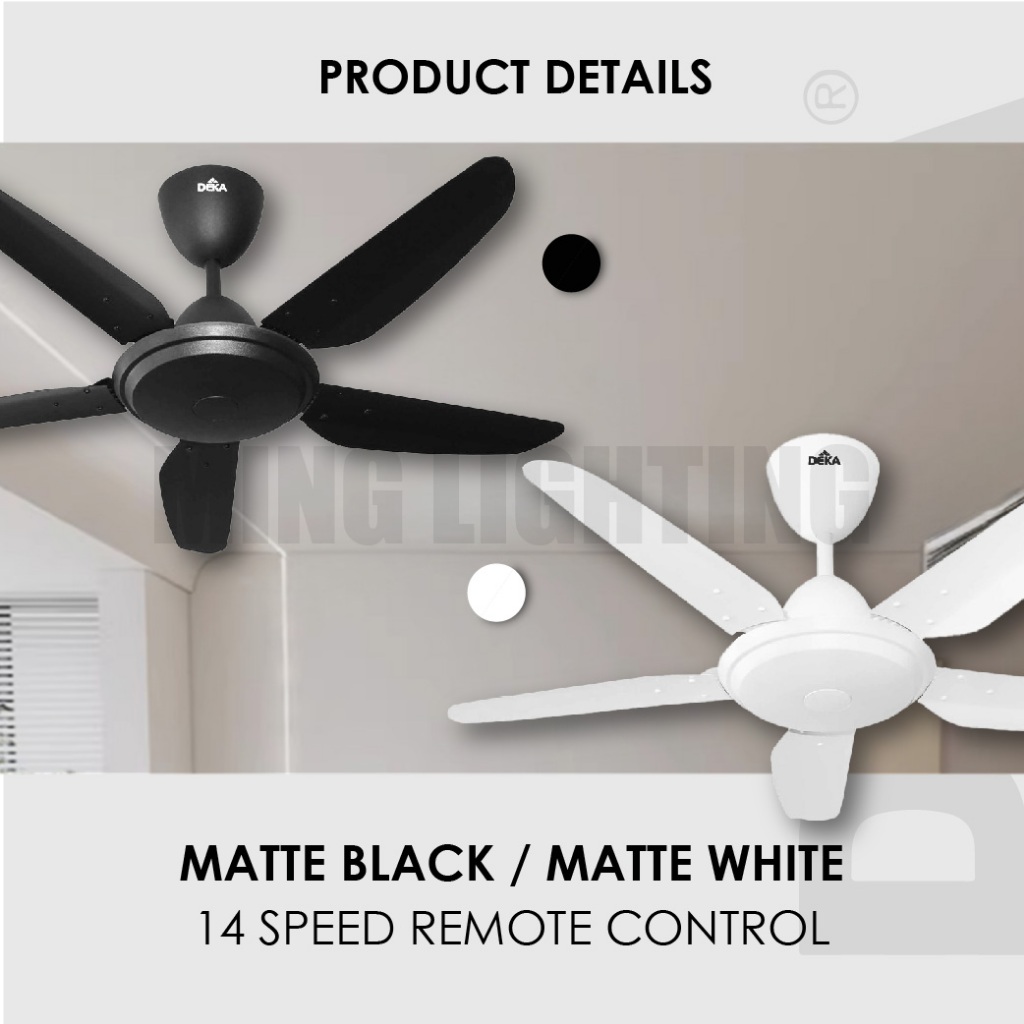 (Sirim) DEKA Ceiling Fan SCX 42" Remote Control 7+7 Speed 5 Steel Blade ...