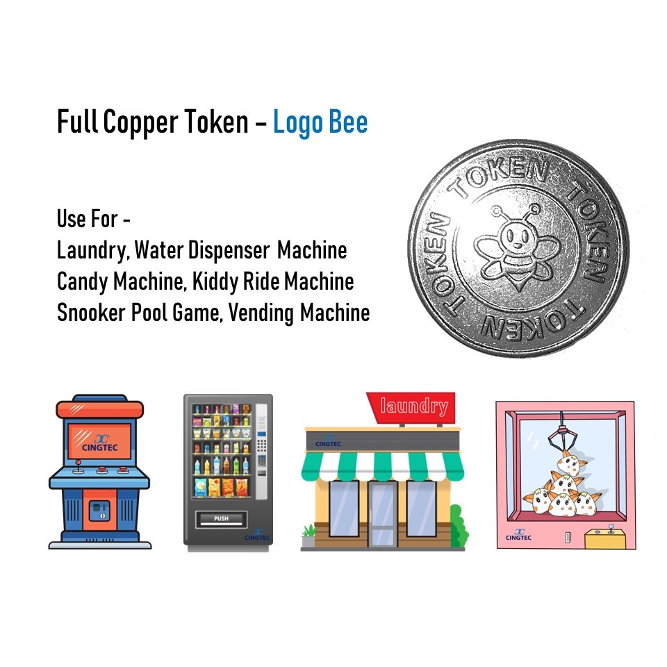 Token Tembaga (Lebah) | Copper Token (Bee) - Untuk Dobi, Mesin Vending ...