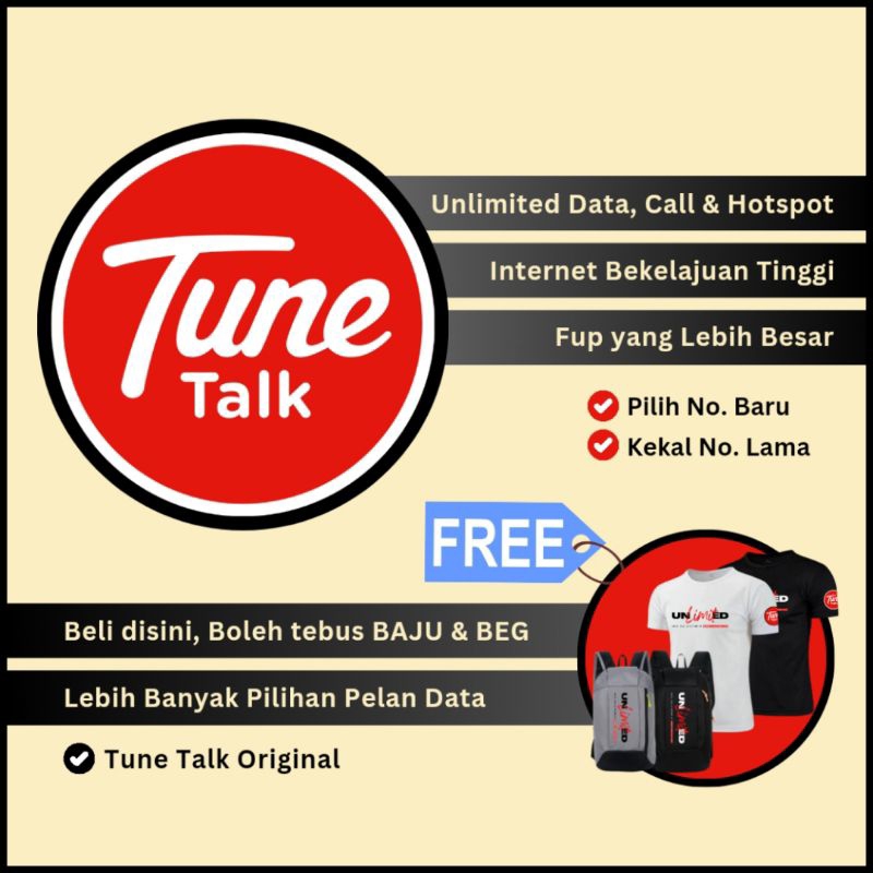 𝗣𝗿𝗼𝗺𝗼𝘀𝗶 𝗥𝗮𝘆𝗮‼️ TuneTalk Sim + Plan Data | Unlimited Data & Call ...
