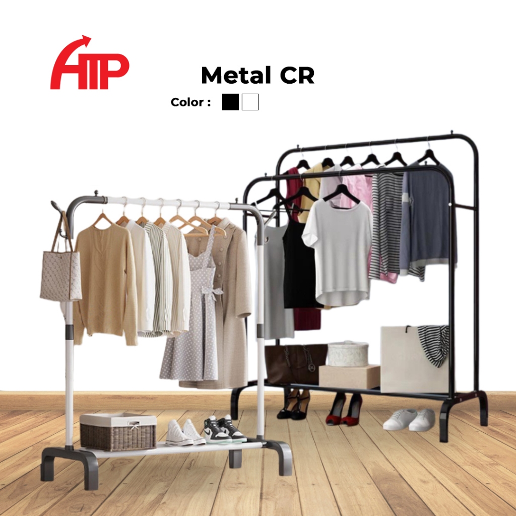 Atp Rack Metal Clothes Rack Heavy Duty Double Rod Hanging Organizer