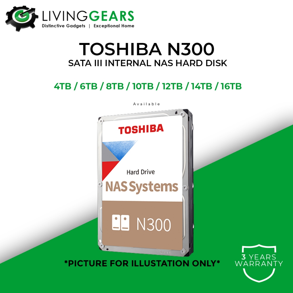 Toshiba N300 / S300 / MG Series Internal Hard Disk SATA 3.5 Inch SATA III 6.0Gbit/s 5,400 / ...