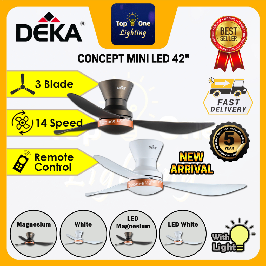 🔥NEW🔥DEKA CONCEPT MINI LED 42" 3 Blade DC Baby Fan Total 14 Speed ...