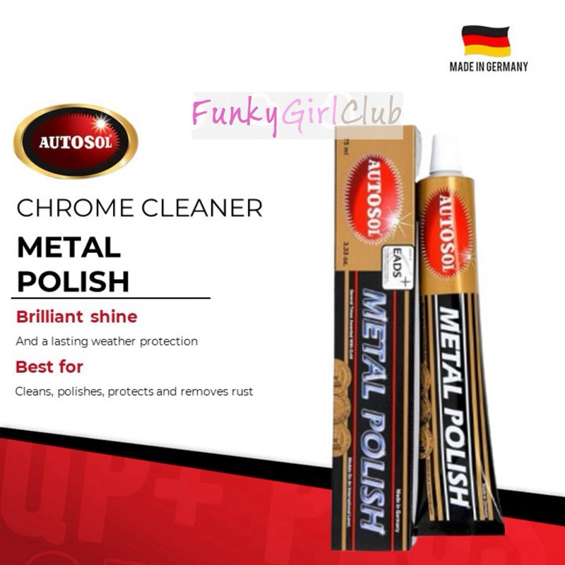 AUTOSOL METAL POLISH RUST REMOVER CHROME STAINLESS STEEL POLISH CLEANER ...