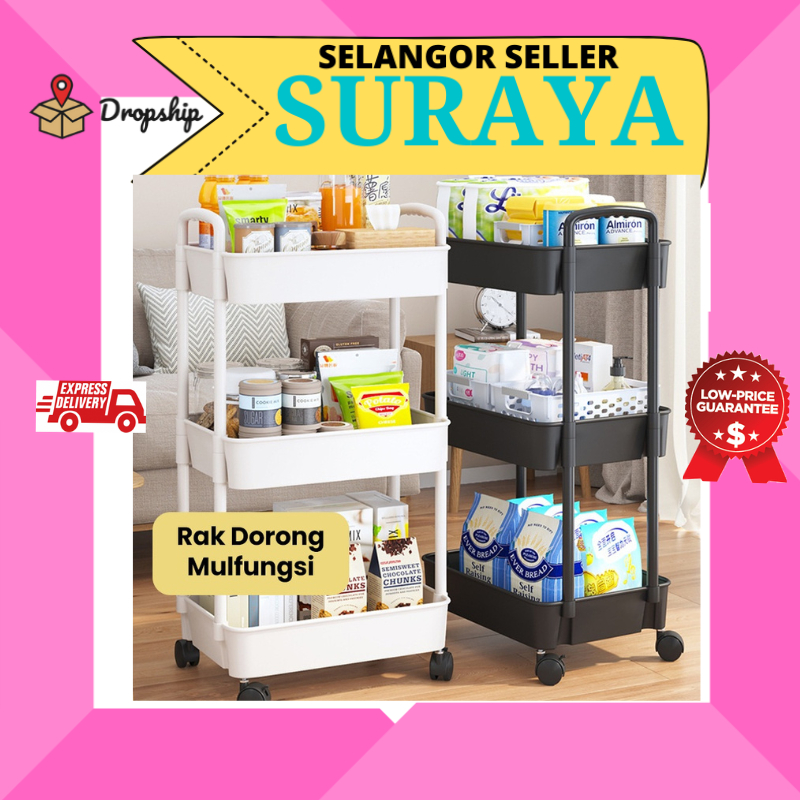 Multifunction Troli Storage Trolley Rack Shelf Rack Bathroom Rack Home ...