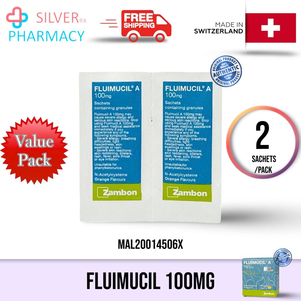 Fluimucil A [100mg/200mg] orange flavour Sugar Free sachets 2's ...