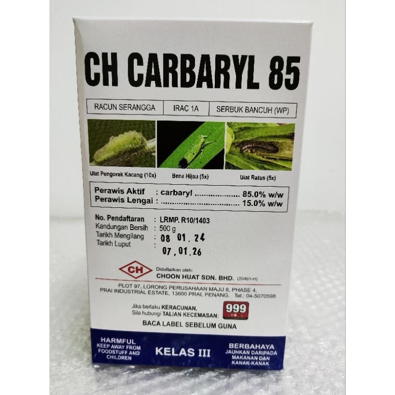 CH Carbaryl 85 | Carbryl 85% | Racun Serangga - 500g / Avin / Ulat ...