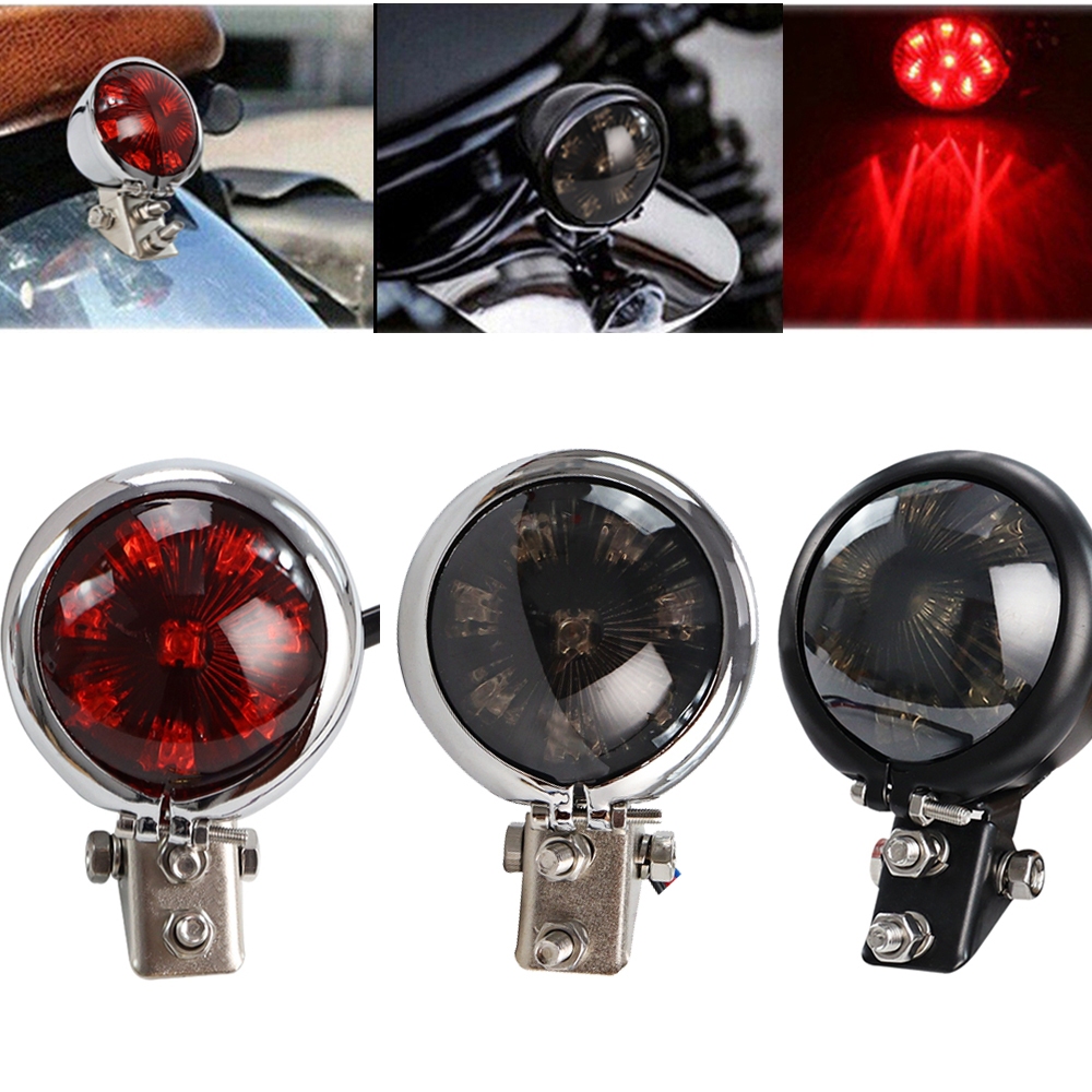 Red 12V Led Black Adjustable Cafe Racer Style Stop Tail Light ...