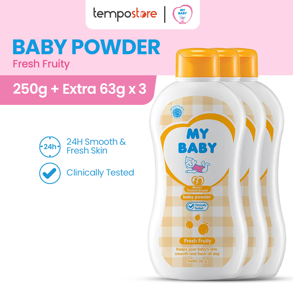 [Bundle of 3] My Baby Powder Fresh Fruity with Extra Refill (250gm ...