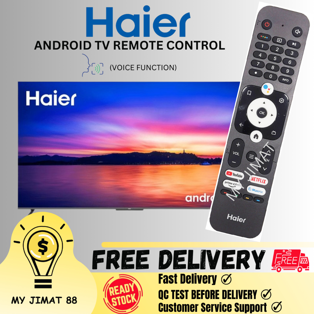 HAIER SMART ANDROID TV REMOTE CONTROL REPLACEMENT (WITH VOICE FUNCTION ...