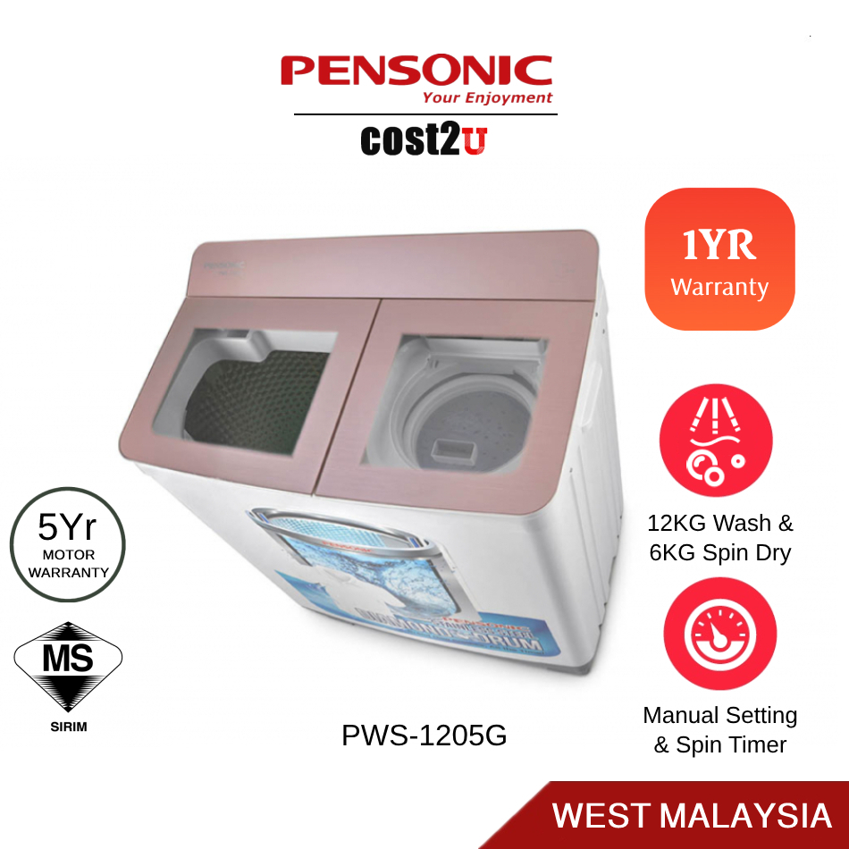 Pensonic 12KG Semi Auto Washing Machine | PWS-1205G (Mesin Cuci Washer Mesin Basuh Washer Dryer ...