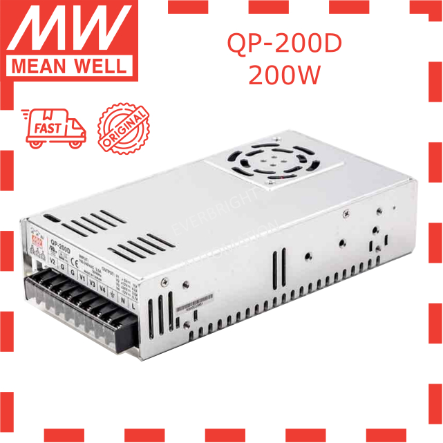 Mean Well QP-200D Quad Output Power Supply 200W 5V/15A, 12V/4A, 24V/3A, -12V/0.7A | Shopee Malaysia