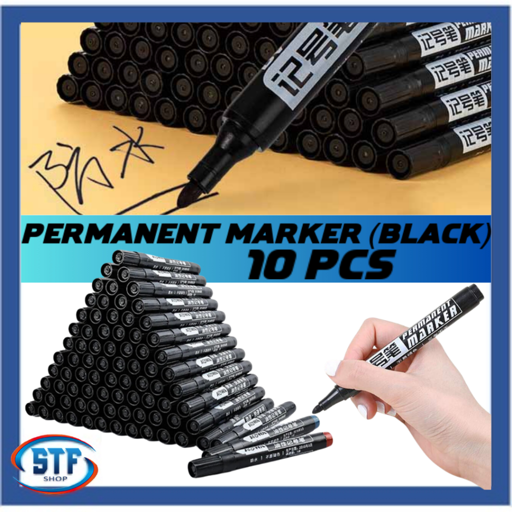 10pcs-Aowa 700 Permanent Marker Pen Black | Shopee Malaysia