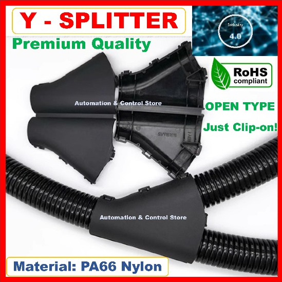 Wire Flexible Conduit Y-Splitter | Wire Loom Conduit Y-Splitter | Corrugated Tube Y-Splitter ...