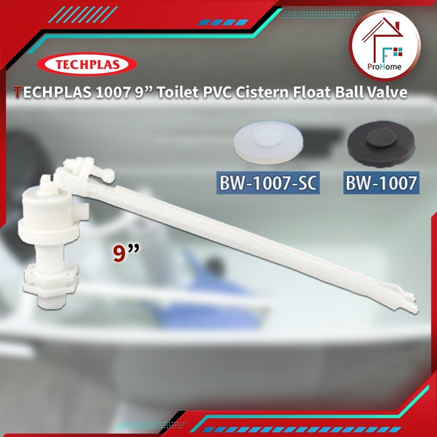 TECHPLAS Side Inlet Float Valve With 1/2" Poly Ball (9") / Pvc Float ...