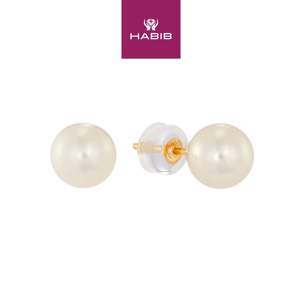 HABIB Freshwater Pearl Earrings in 375/9K Yellow Gold BE61564 | Shopee ...