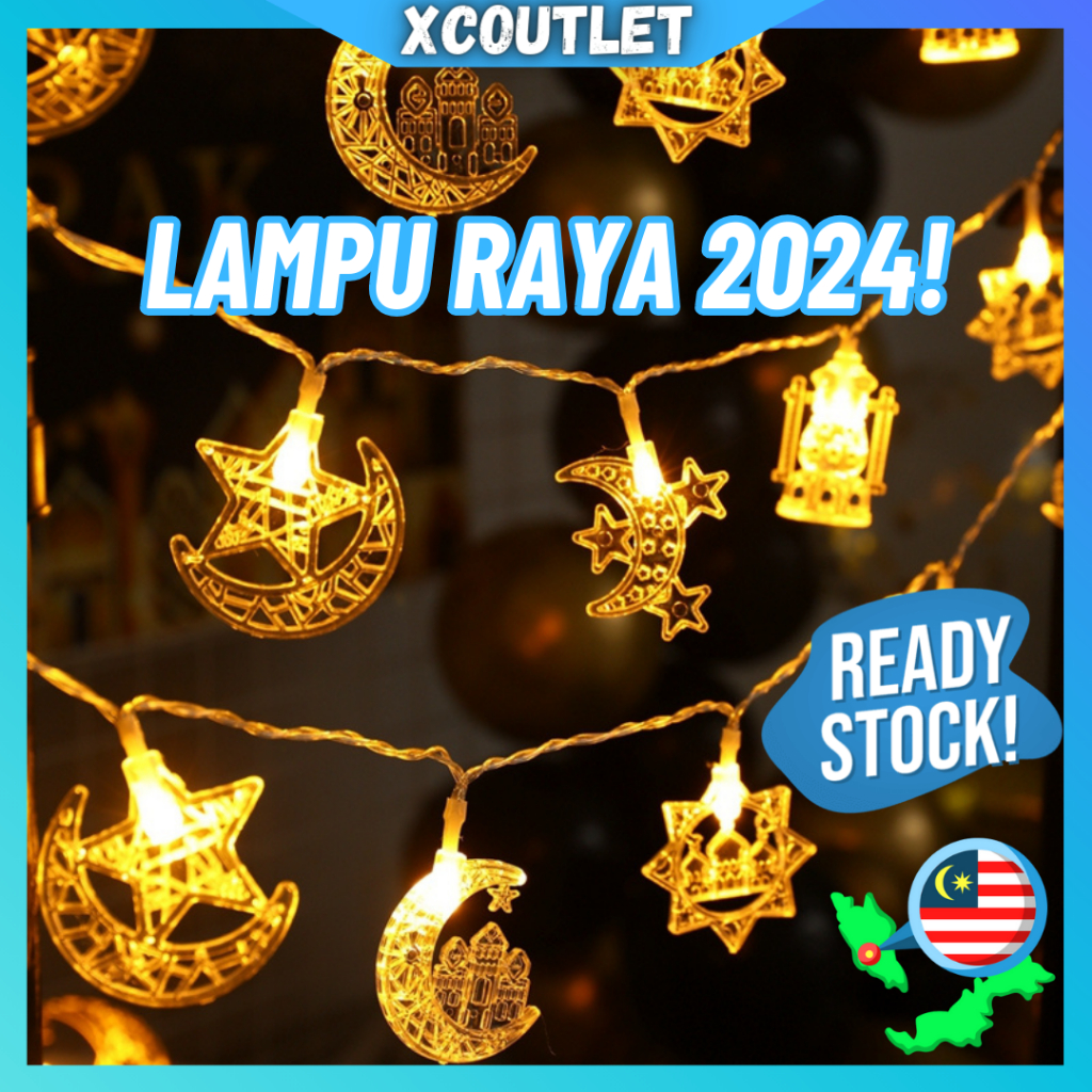 Lampu Raya 2024 Ramadan String Light LED Star Raya Muslim Decoration ...