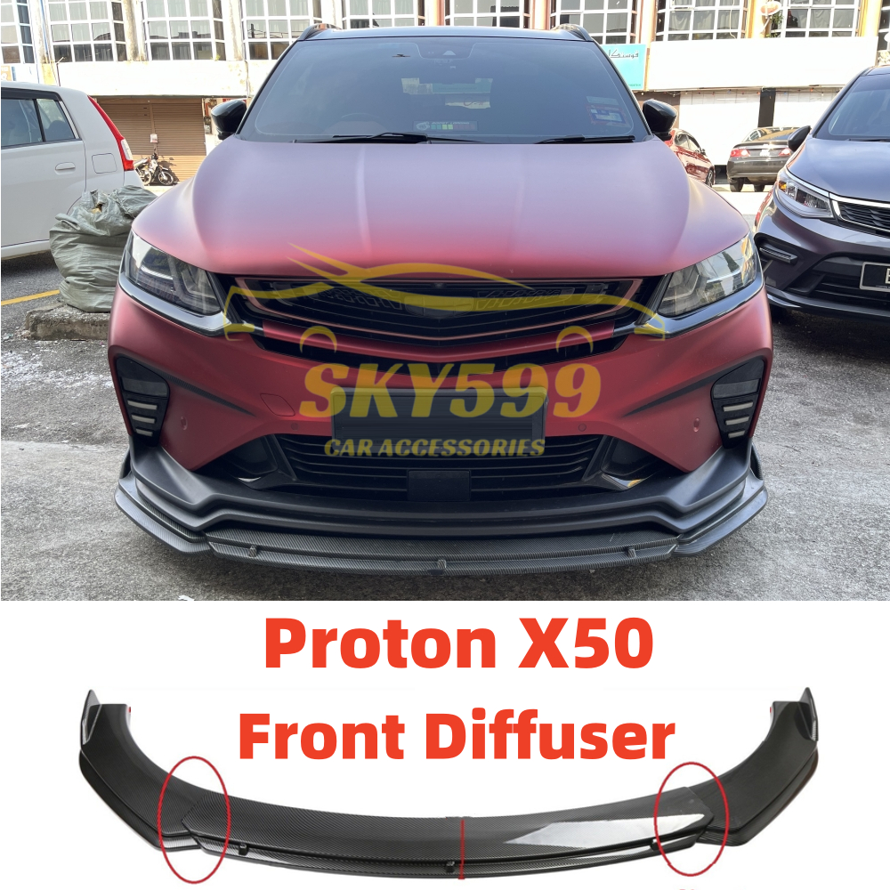 Proton X50 Front Bumper Diffuser Lip Wrap Angle Splitters Side Skirt ...