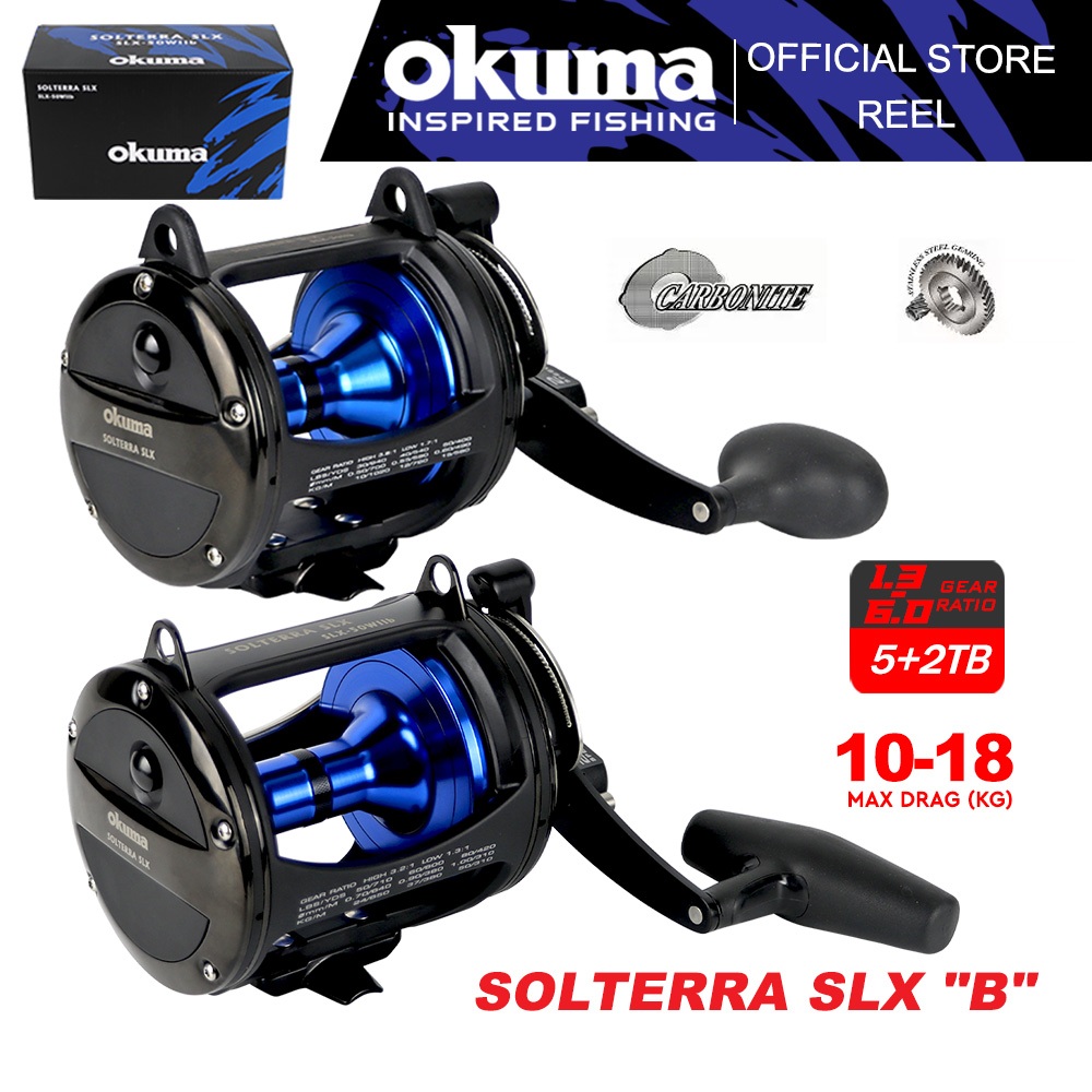 Okuma Solterra "B" 2 Speed Reel Fishing 15kg-18kg Max Drag Drum Reel ...