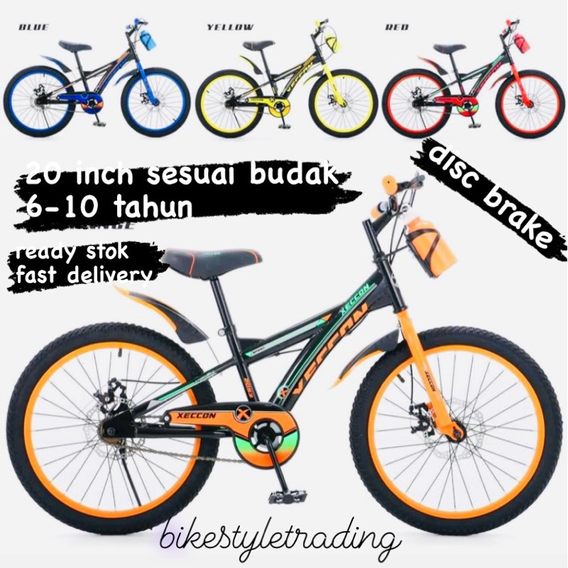 Basikal budak/Basikal kanak-kanak/basikal 20inch/basikal tahun6-10/kids bicycle/children bike ...