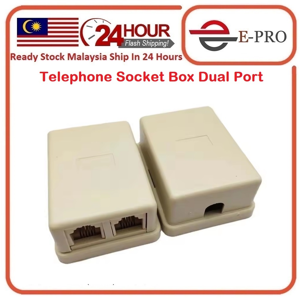 2-Port RJ11 6P4C telephone connection box RJ11 6P4C Keystone Jack ...