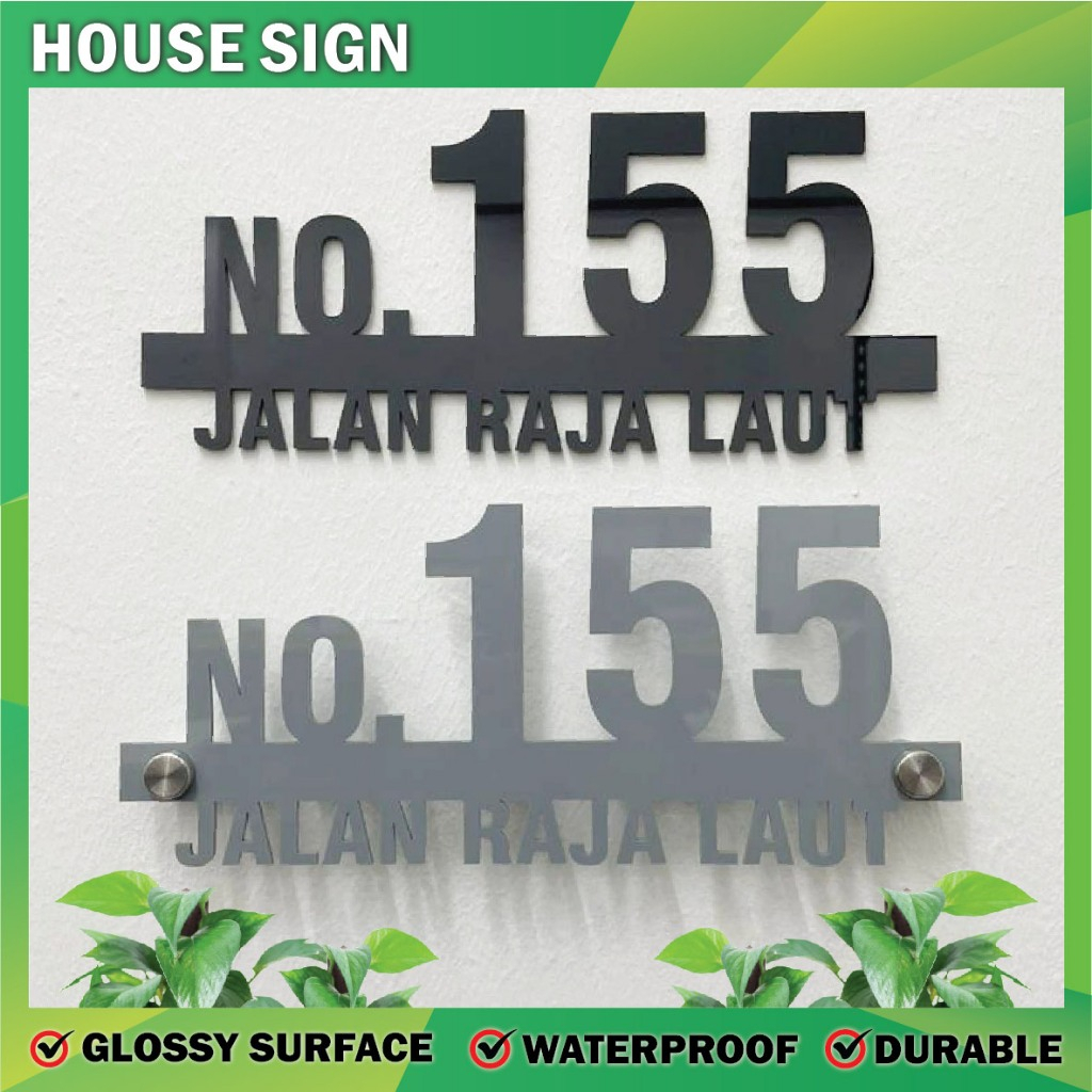 Custome made number plate rumah aryclic modern /WA30 | Shopee Malaysia