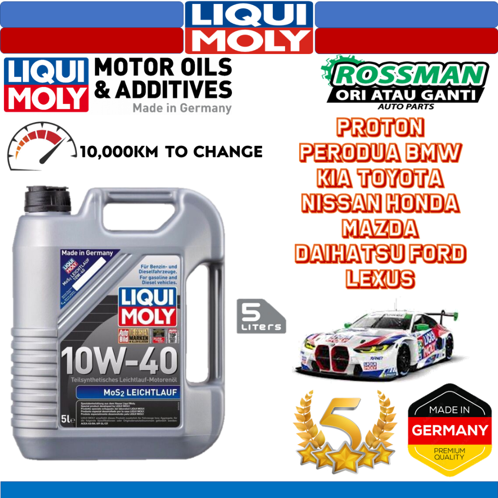Genuine LIQUI MOLY Synthetic 10W40 10W-40 German Engine Oil 5L Minyak ...