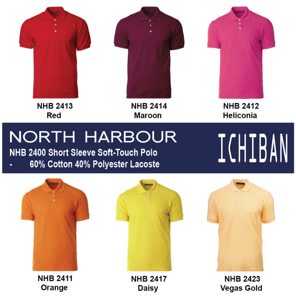 NHB2400 | Baju T-Shirt Berkolar Polo Lengan Pendek | Kain CVC | Shopee ...