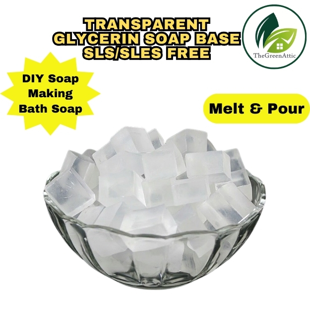 TheGreenAttic Natural Transparent SLS/SLES FREE Glycerin Soap Base ...